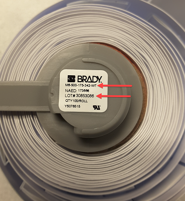 What Is The Label/Ribbon Part Number and Lot Number? | Brady Support