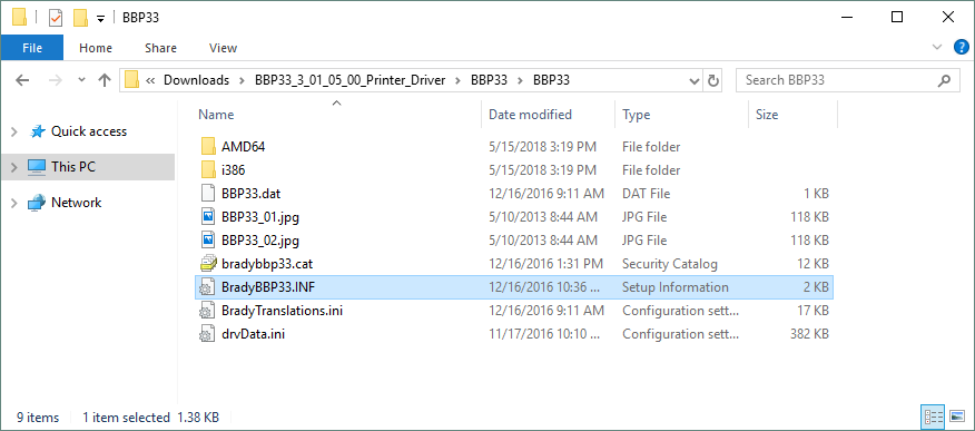 Access the Inf File to Manually Install Brady Printer Drivers | Brady ...